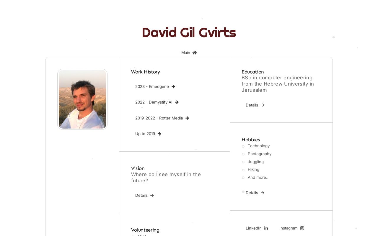 About me - David Gvirts